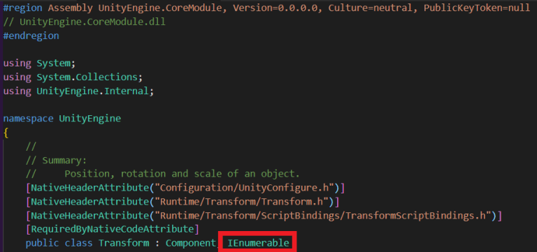 Unity’s Transform Implements IEnumerable – WeirdBeard's Blog